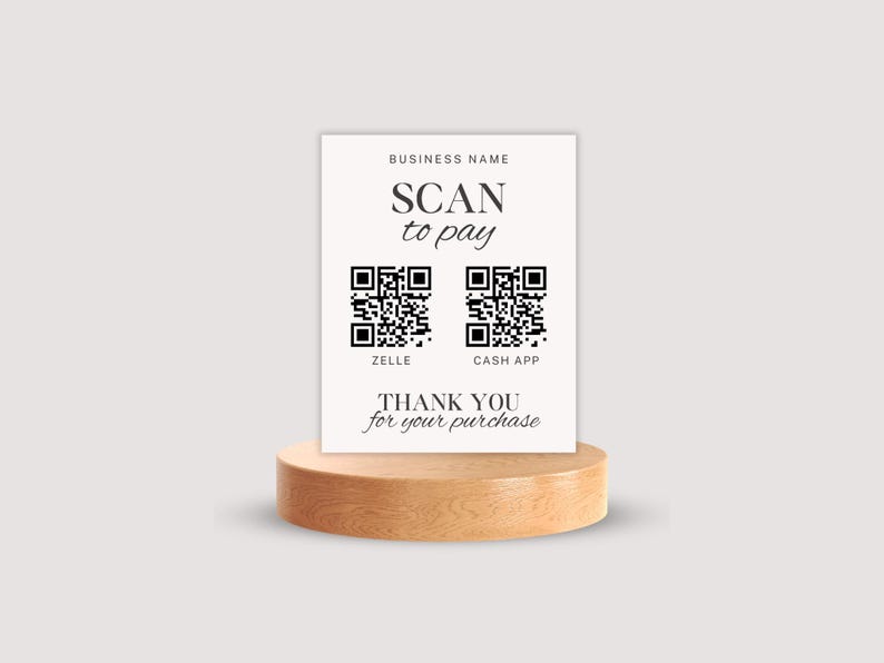 Scan to Pay Template, Scan to Pay Sign, QR Code Template, Small ...