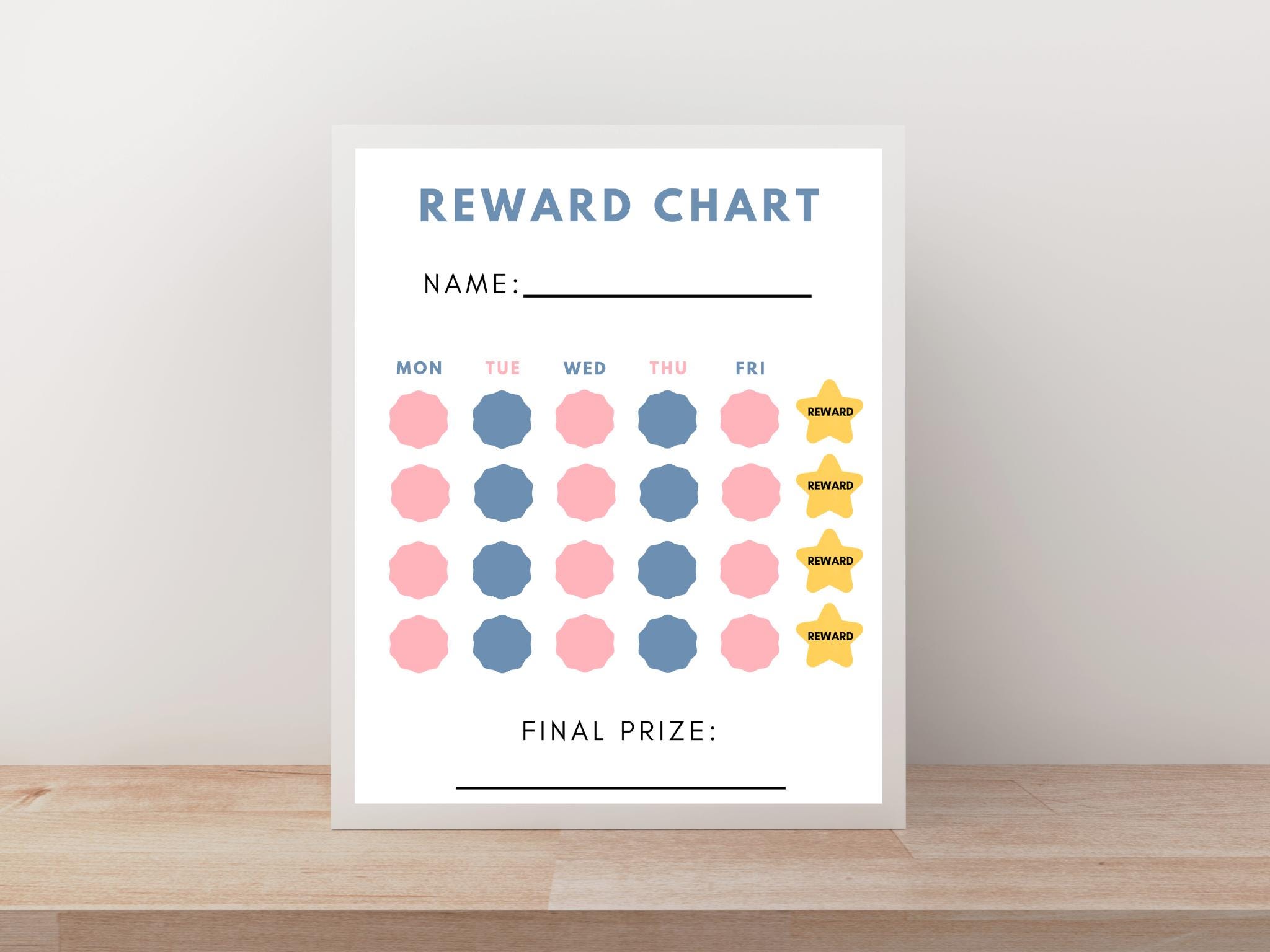 Printable Kids Reward Chart, Kids Behavior Chart, Rewards Star Chart ...