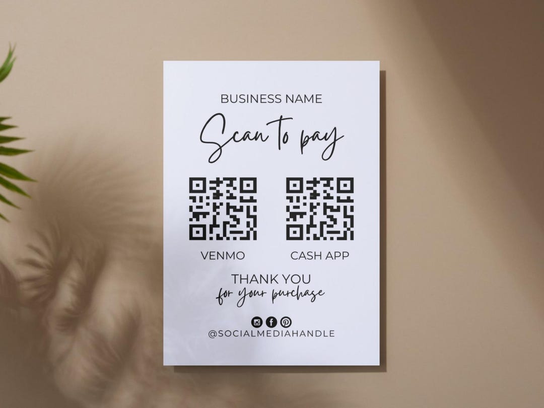 Scan to Pay Template, Editable, Printable Scan to Pay QR Code Template ...