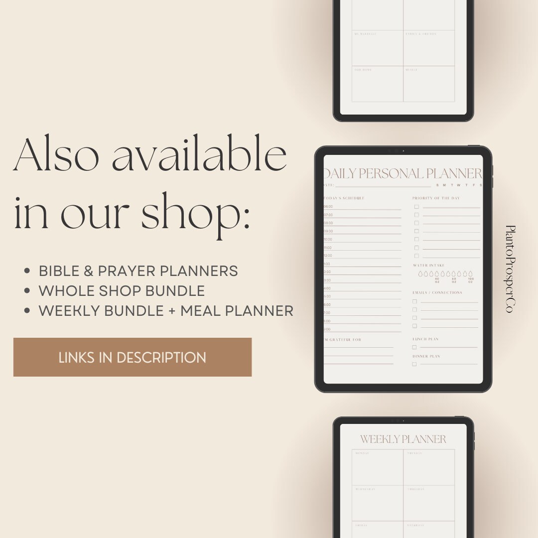 Printable Planner, Bible Planner, Planner Bundle, Daily Planner, Weekly ...