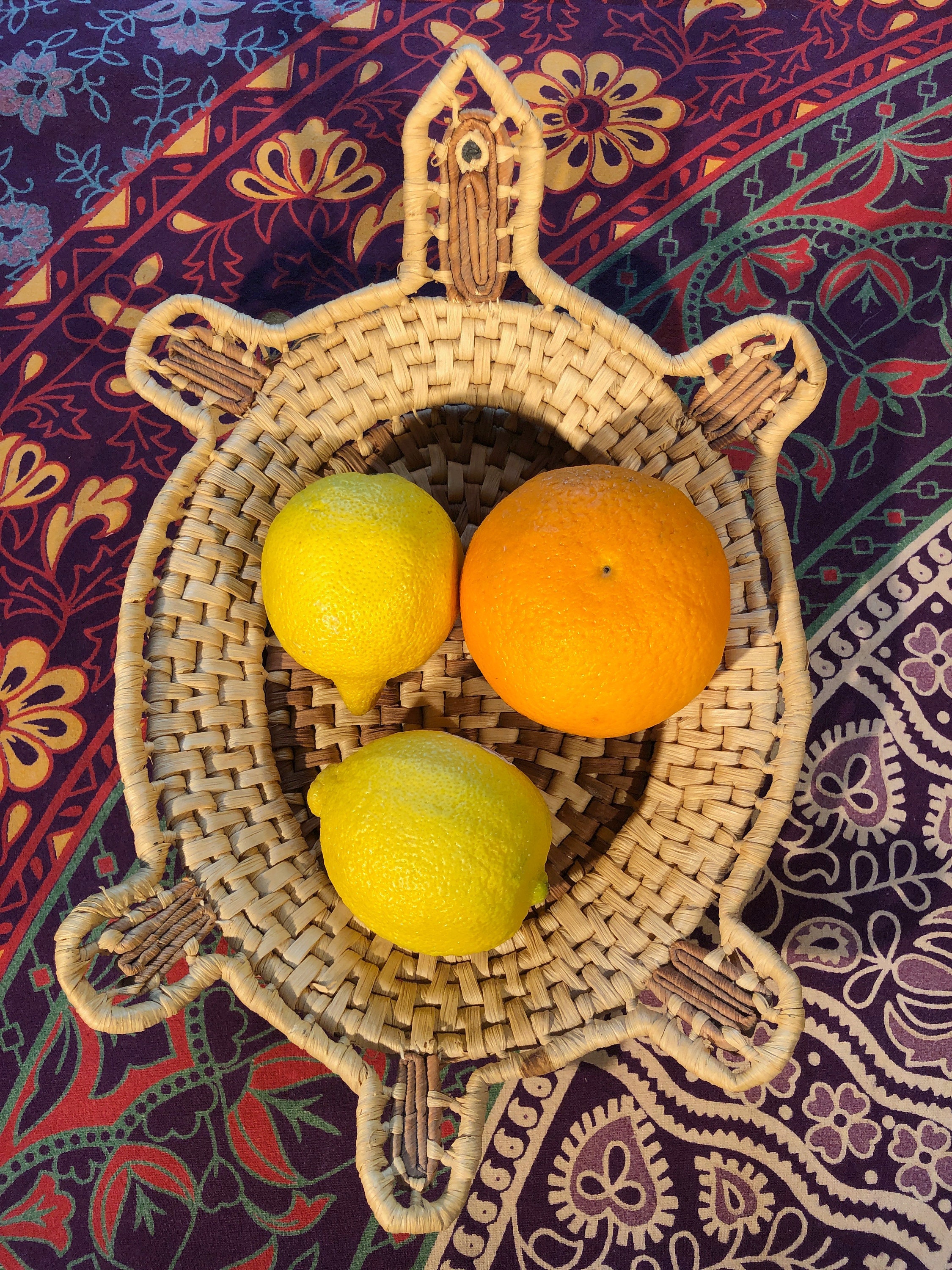 Vintage Woven Turtle Basket Tray 13 X 8.5 Brown - Etsy