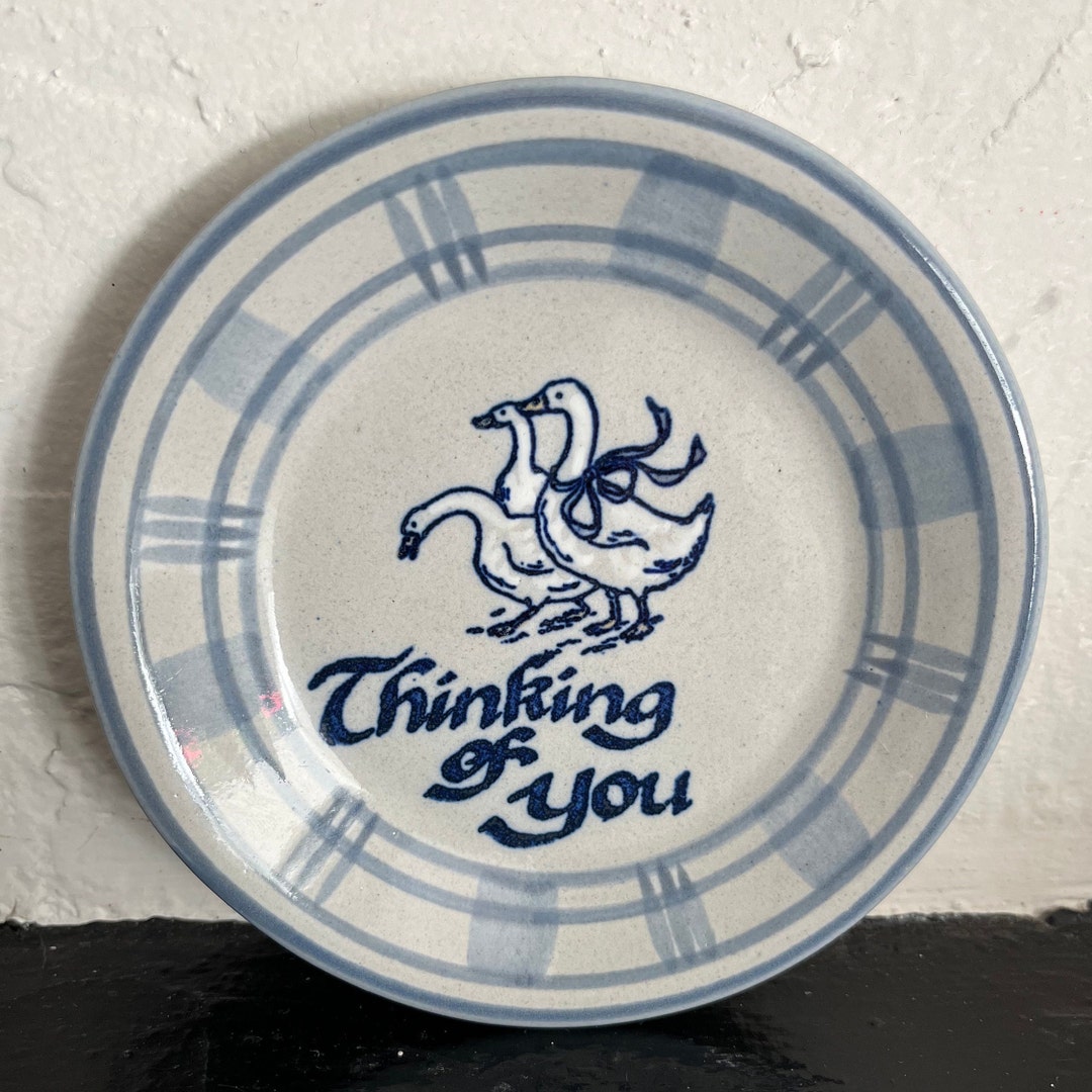Louisville Stoneware Gaggle of Geese Trinket Dish thinking of You 4 3/4 ... Louisville Stoneware Gaggle of Geese Trinket Dish thinking of You 4 3/4 ...