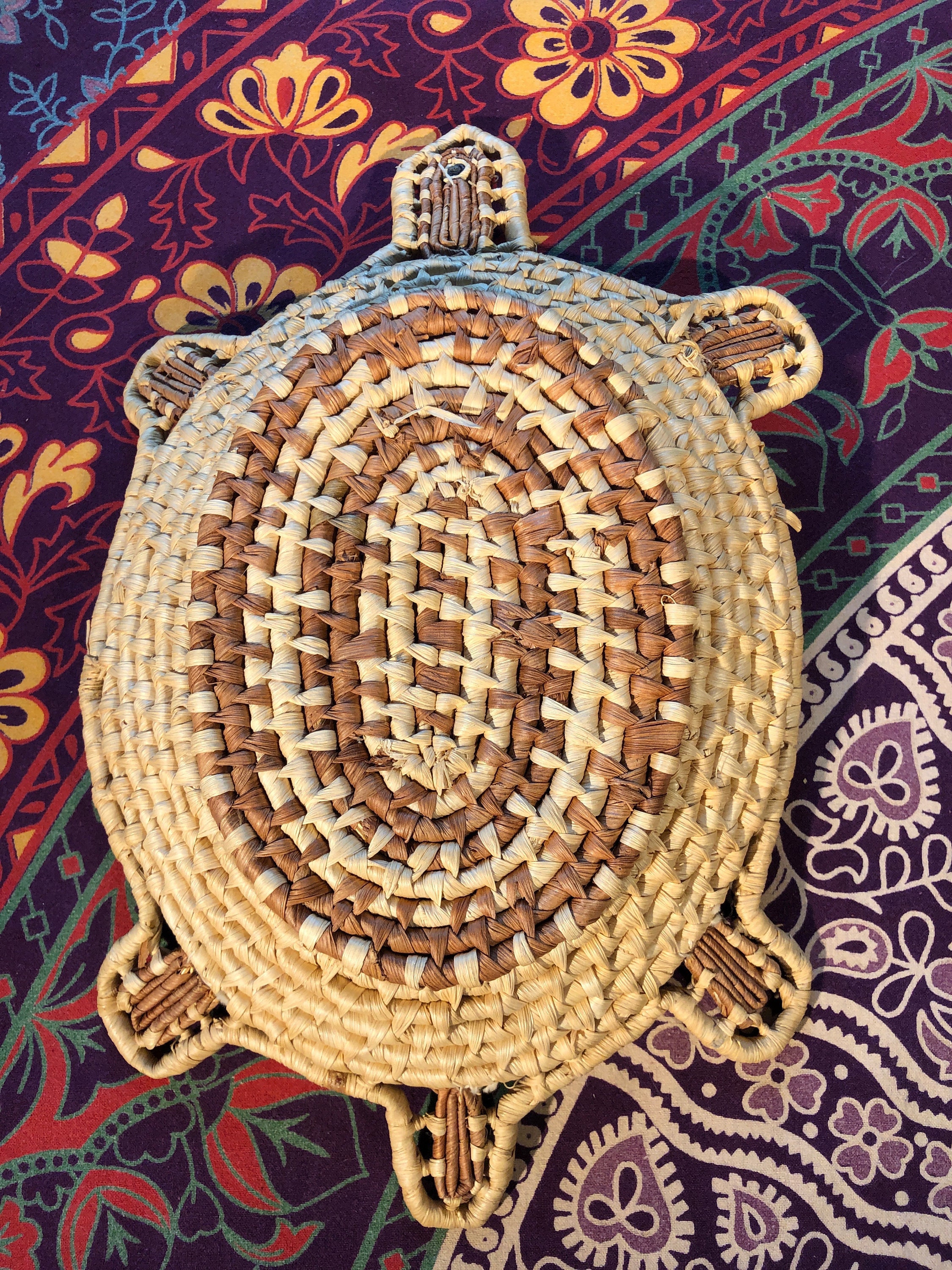 Vintage Woven Turtle Basket Tray 13 X 8.5 Brown - Etsy