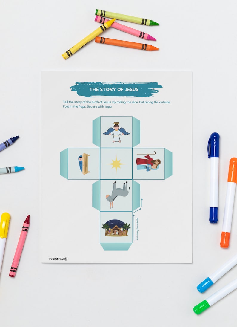 Story of Jesus Printable Paper Craft, Christmas Story, Paper Cube Cut ...