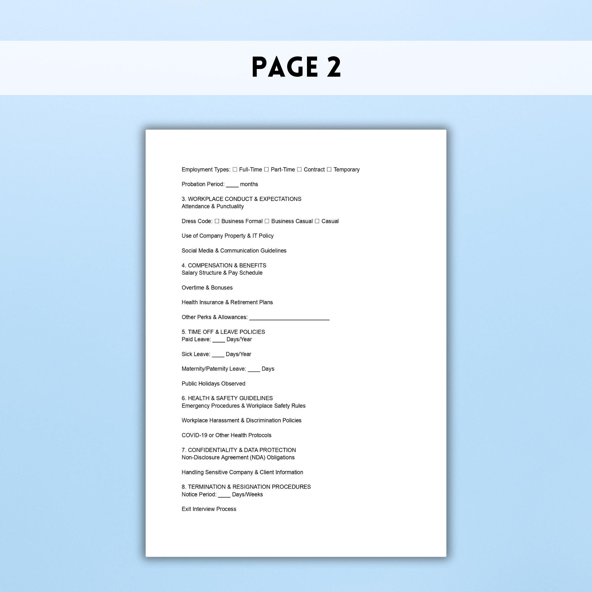 Employee Handbook Template | Company Policies & Procedures Manual ...