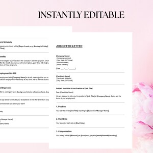 Job Offer Letter Template | Formal Employment Offer | Editable DOC & PDF Document for New Hires ...