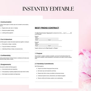 Funny Friend Contract Template | Friendship Gift (DOC & PDF - Etsy