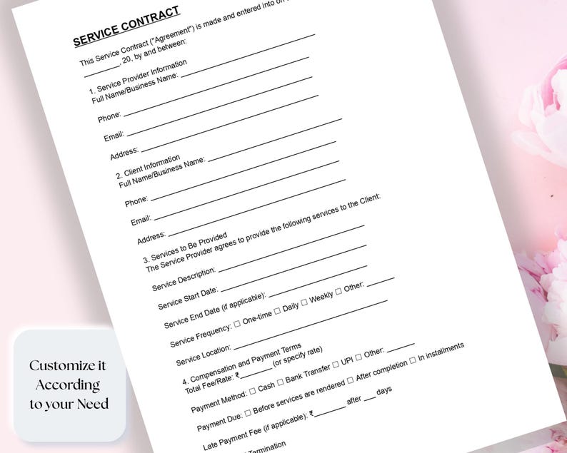 Service Contract Template | Professional Services Agreement | Editable ...