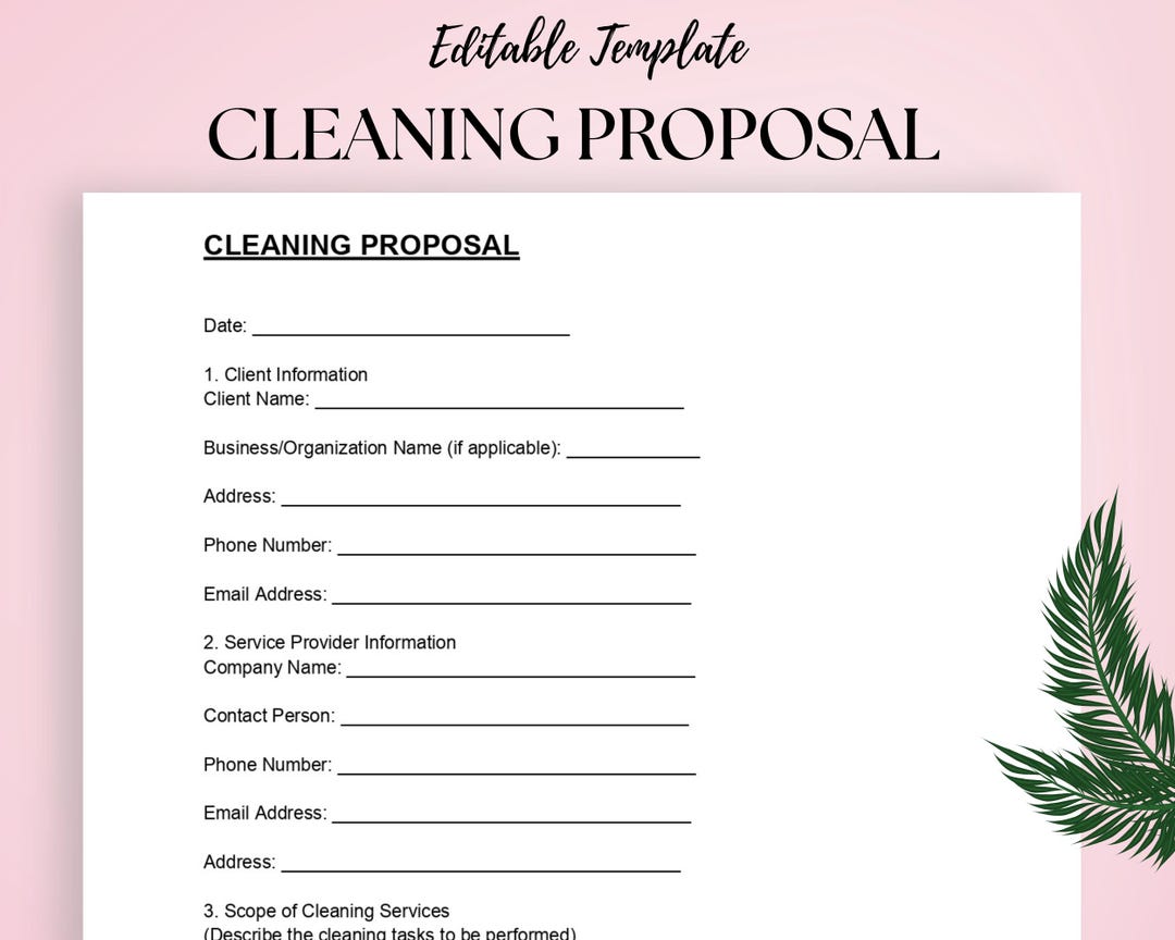 Cleaning Proposal Template | Residential & Commercial Cleaning Services ...