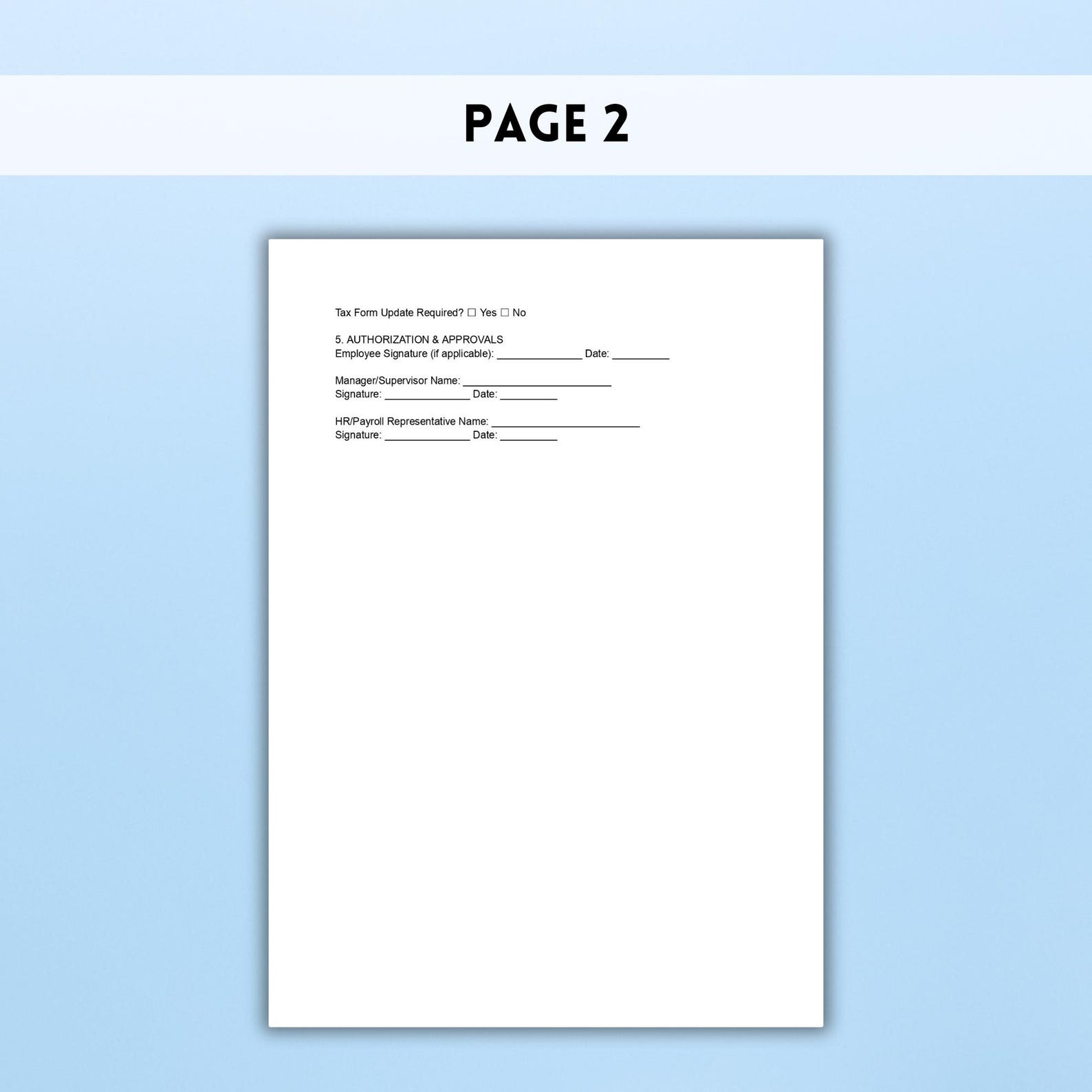 Payroll Change Form Template | Employee Pay Adjustment & Update Form ...