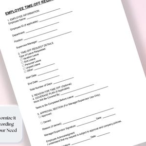 Employee Time-off Request Form Template | Leave Application & Approval ...