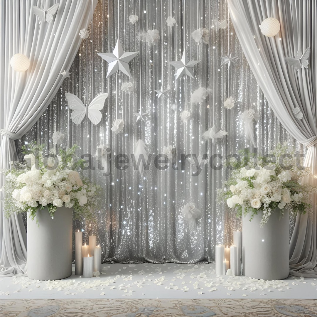 Silver Glitter Backdrop - Sparkling Wedding & Bridal Shower Photography ...