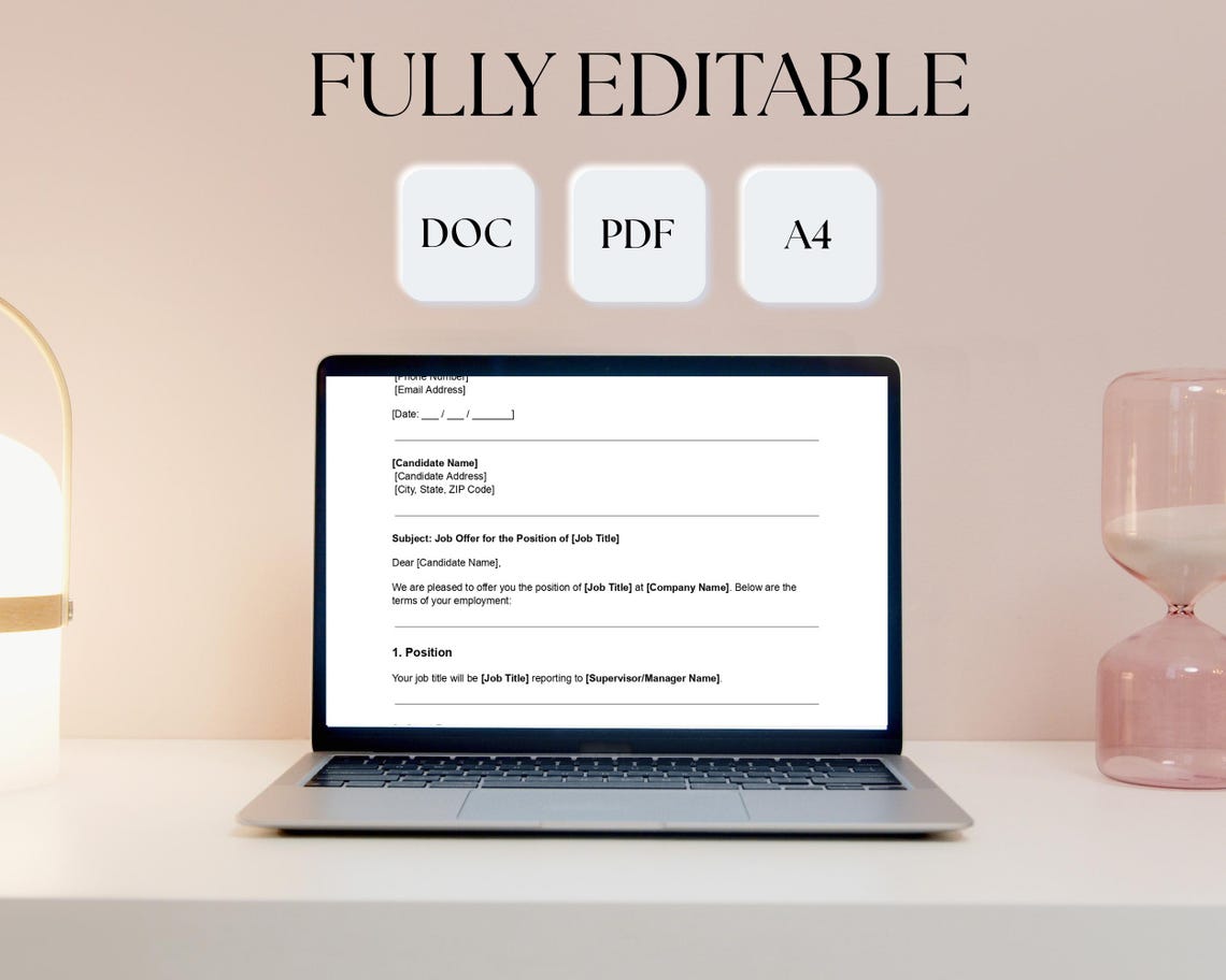 Job Offer Letter Template | Formal Employment Offer | Editable DOC ...