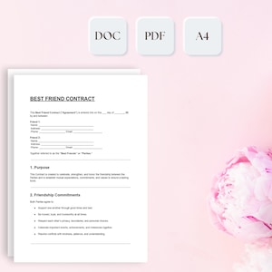 Funny Friend Contract Template | Friendship Gift (DOC & PDF - Etsy