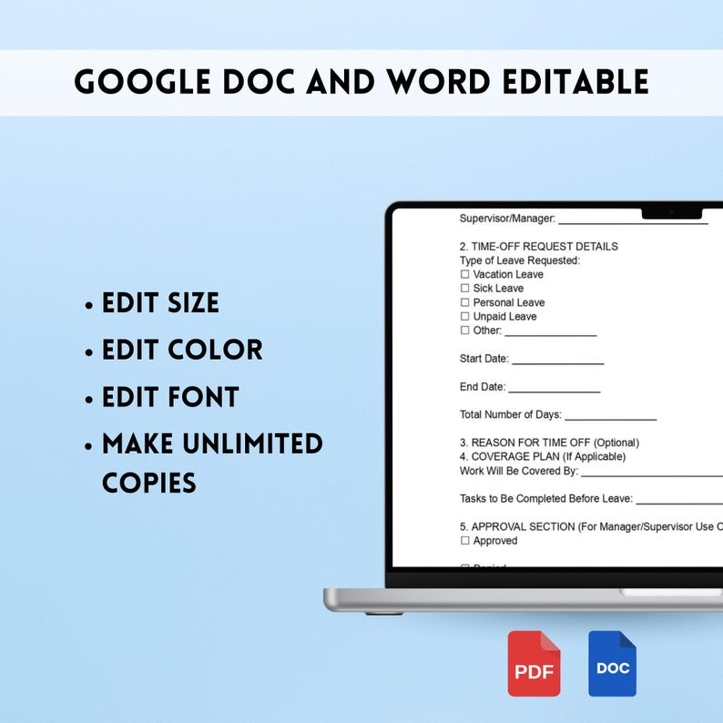 Employee Time-off Request Form Template | Leave Application & Approval ...