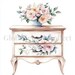 Vintage Floral Commode Clipart, Shabby Chic, Printable Watercolor ...