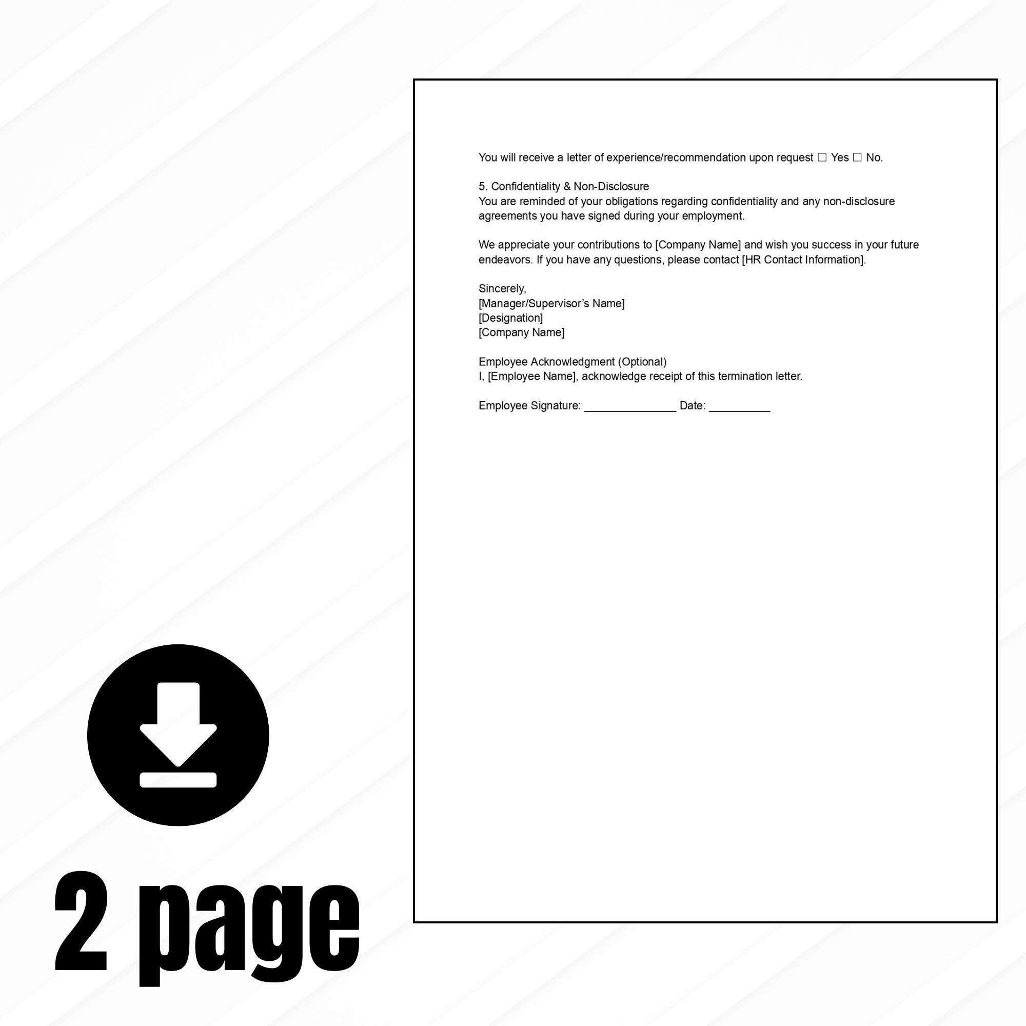 Employee Termination and Resignation Letter Template | Business & HR ...