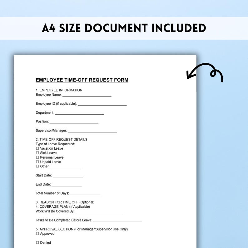 Employee Time-off Request Form Template | Leave Application & Approval ...