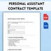 Personal Assistant Contract Template | Editable DOC & PDF | Employment ...