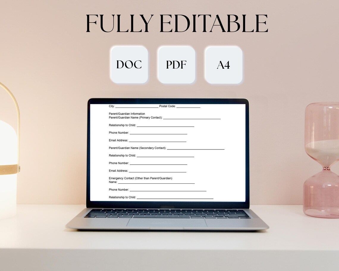 Editable Childcare Registration Form: DOC & PDF Template - Etsy
