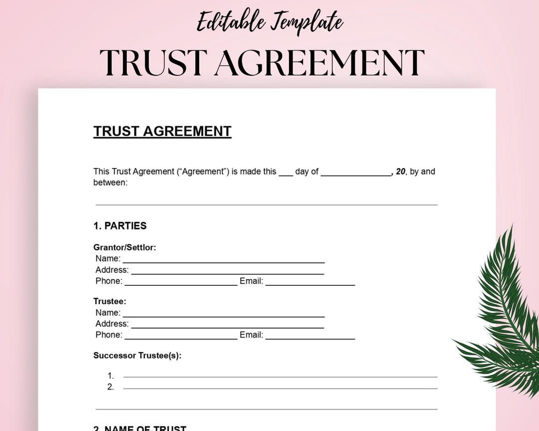 Trust Agreement | Revocable and Irrevocable Trust Contract Template ...