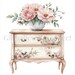 Vintage Floral Commode Clipart, Shabby Chic, Printable Watercolor ...