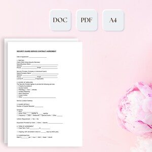 Security Guard Service Contract DOC PDF | Private Patrol Agreement ...