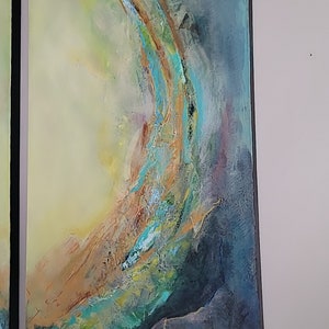 Abstract Acrylic Diptych Painting on Canvas: Colorful Modern Wall Art ...