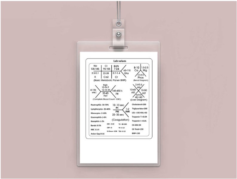 Your Comprehensive Guide to Normal Lab Values: Lab Value Sticker for ...