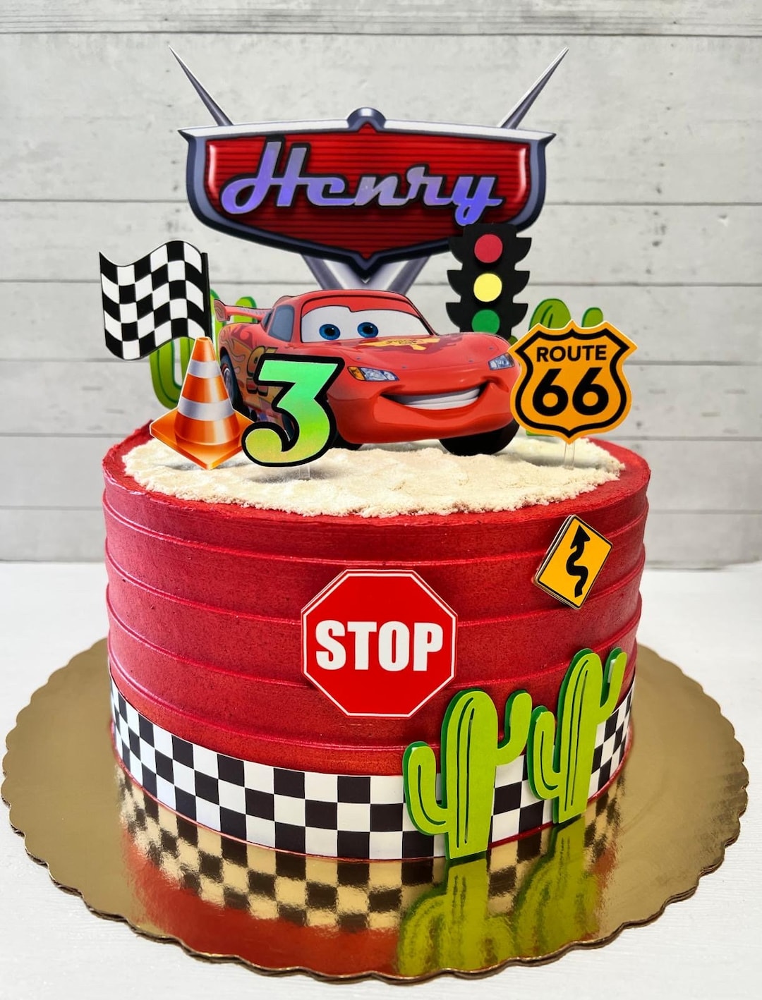 Cars Cake Topper, Custom Cake Topper, Personalized Cars Cake Topper ...