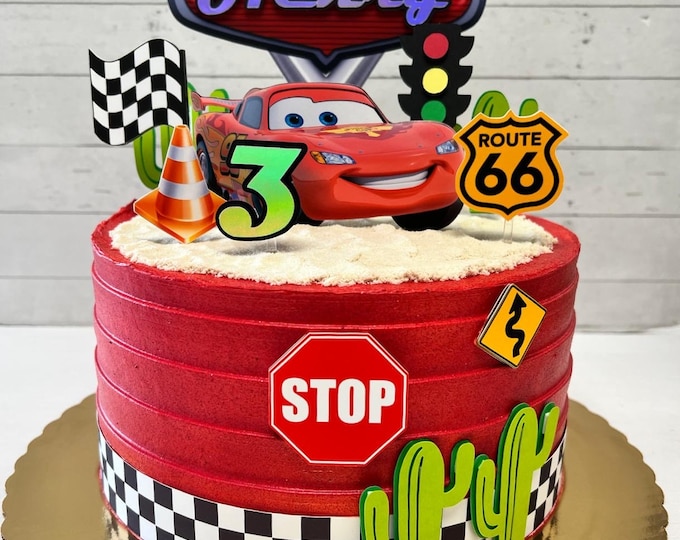 Cars Cake Topper, Custom Cake Topper, Personalized Cars Cake Topper ...