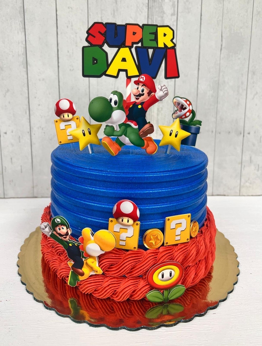 Super Mario Cake Topper, Mario Cake Topper, Super Mario Birthday Party ...