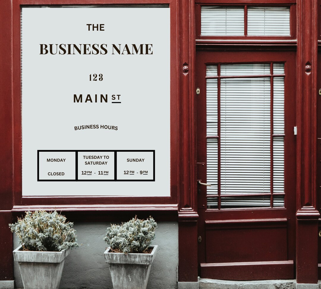 Custom Personalized Business Window Decals, Window Door Lettering ...