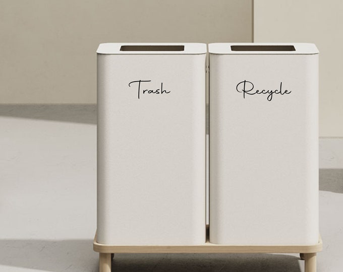 Trash, Recycle, Compost Decal Set, Trash Can Labels, Business Signage ...