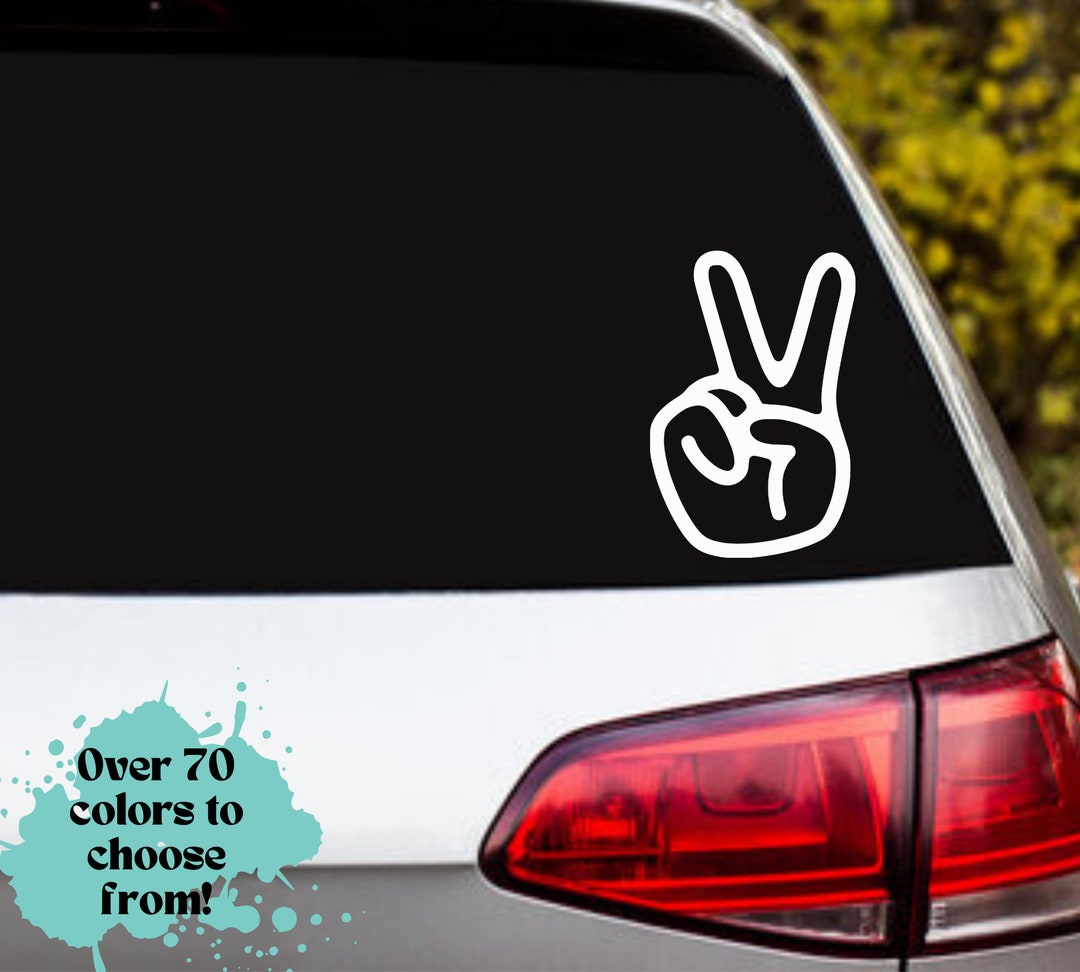 Peace Sign Car Decal, Peace, Groovy, Retro, Car Accessories, Trendy ...