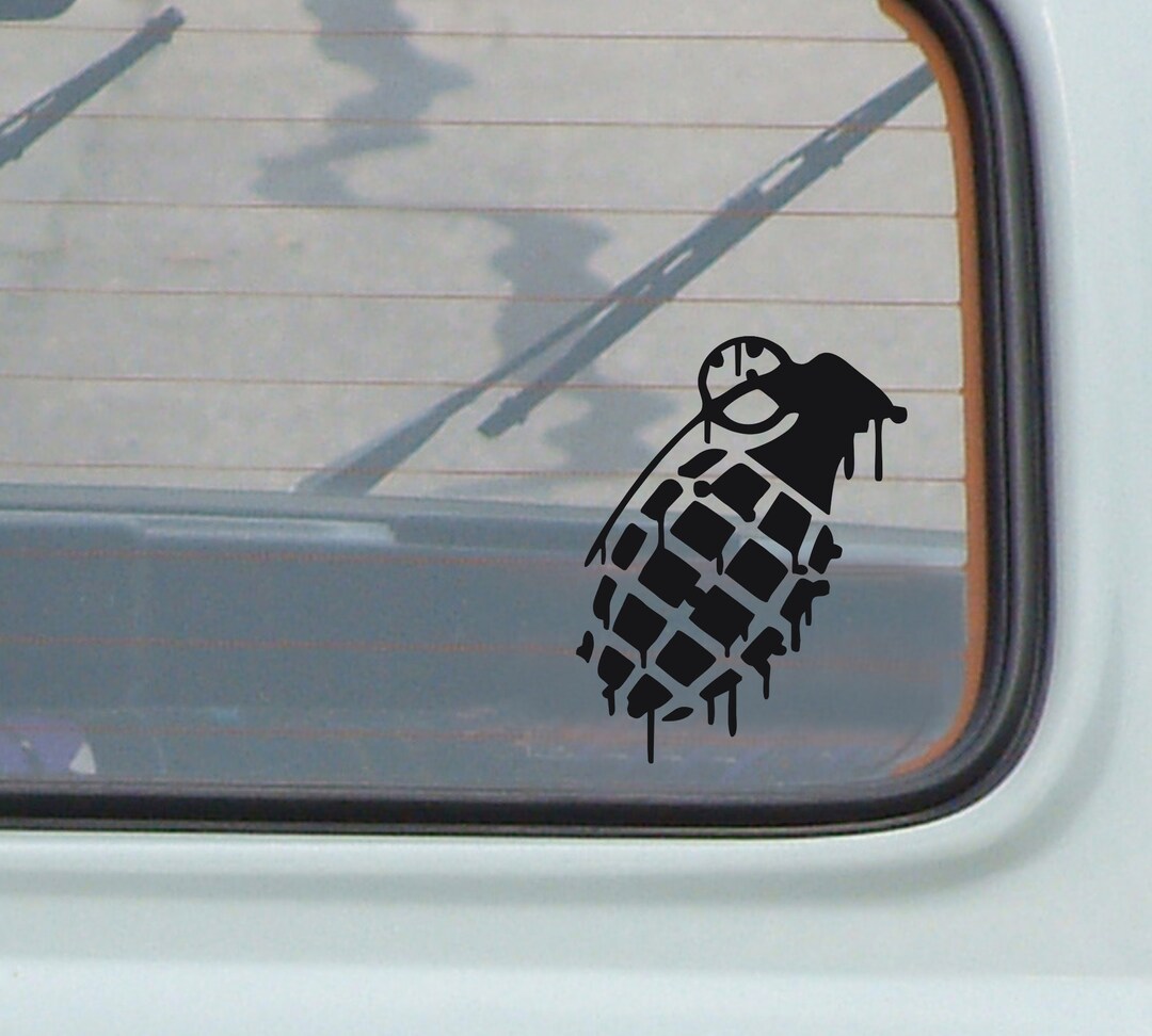 Grenade Car Decal, Car Decal, Vinyl Decal, Racecar, Laptop, Hydroflask ...