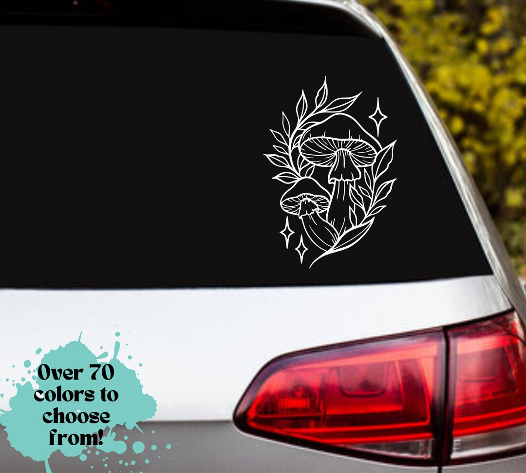 Floral Mushroom Decal, Mushroom, Car Decal, Vinyl Decal, Laptop ...