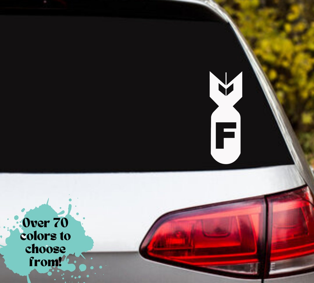 F Bomb Car Decal, Car Decal, Vinyl Decal, Laptop, Hydroflask, Phone ...