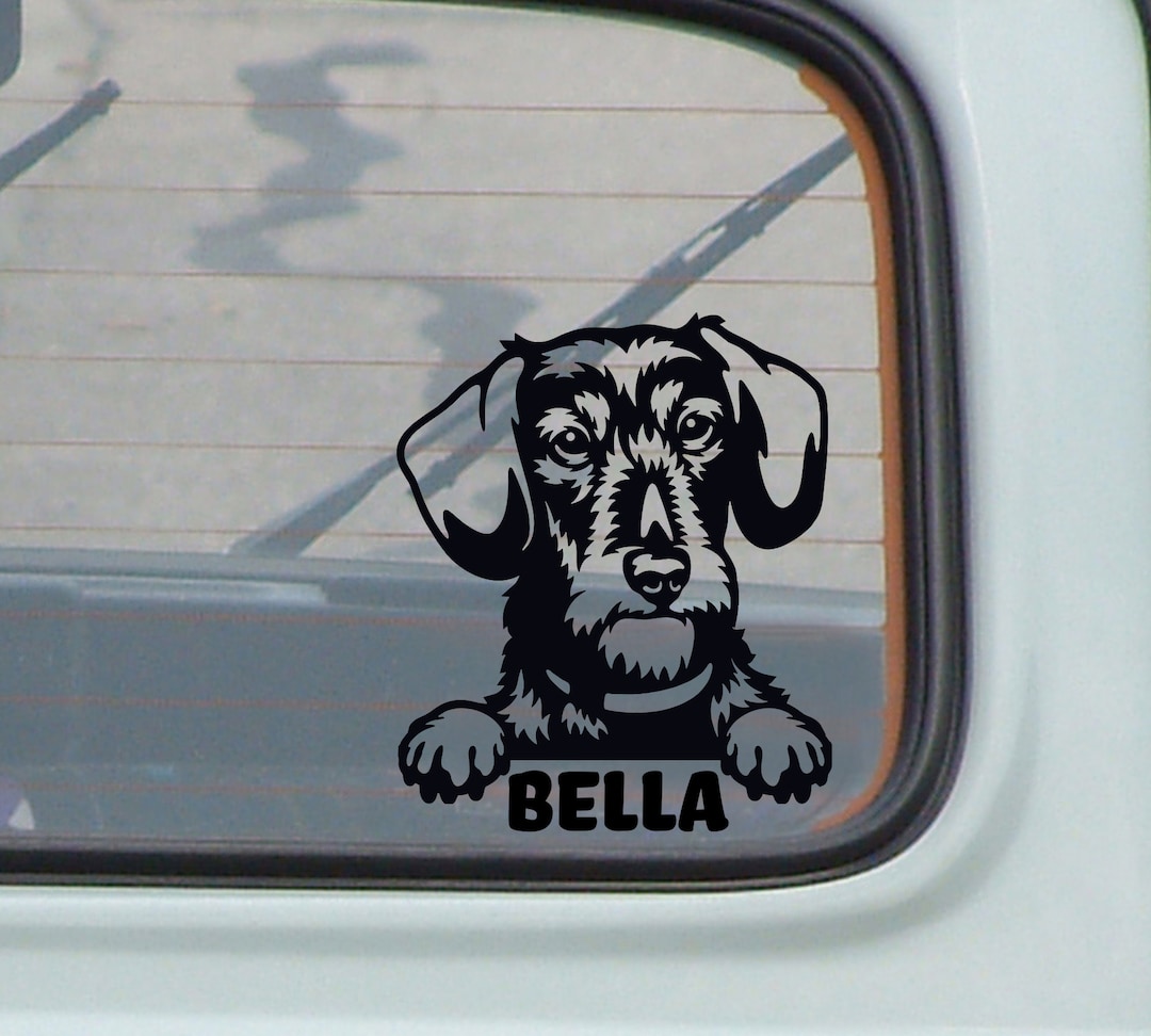 Custom Dachshund Name Decal: Dog Face Vinyl Sticker - Etsy