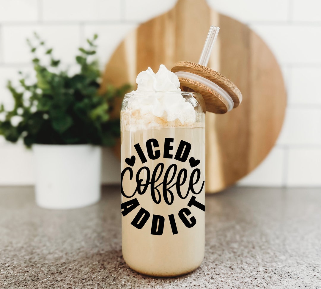 Iced Coffee Addict Libbey Glass, Caffeine Addict, Iced Coffee Glass ...