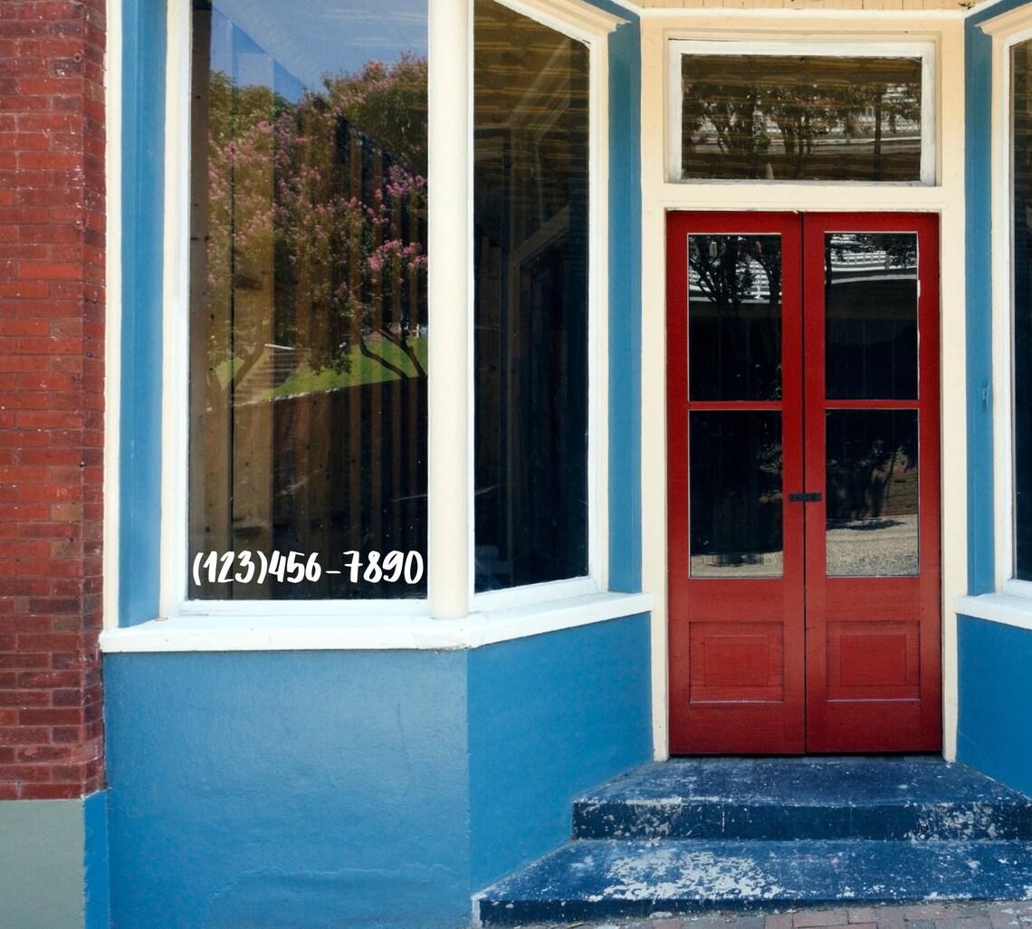 Personalized Business Phone Number Decal Business Window - Etsy