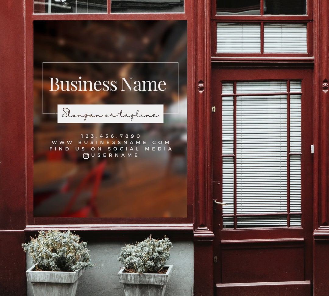 Custom Personalized Business Window Decals, Window Door Lettering ...