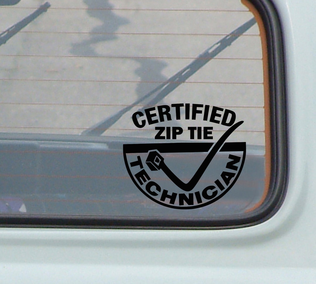 Certified Zip Tie Tech Car Decal Racecar Tuner Vinyl Decal - Etsy