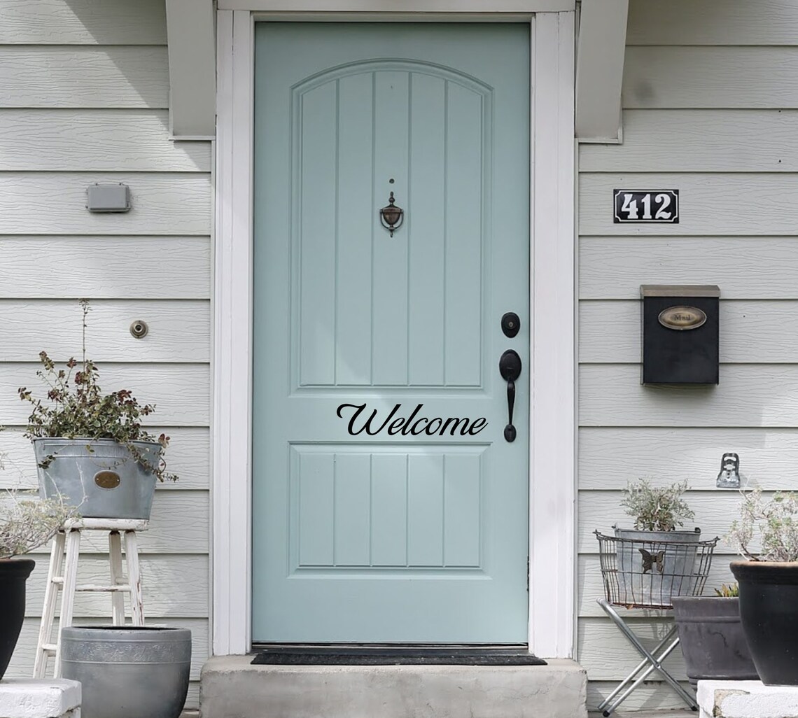 Welcome Door Decal Front Door Decal Door Decals Home Decor - Etsy