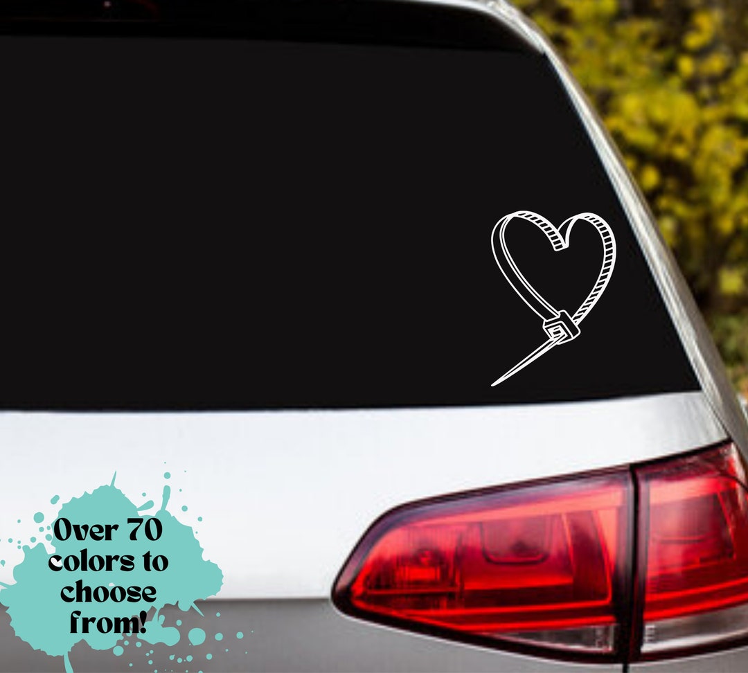 Zip Tie Heart Car Decal, Heart, Car Decal, Vinyl Decal, Laptop Decals ...
