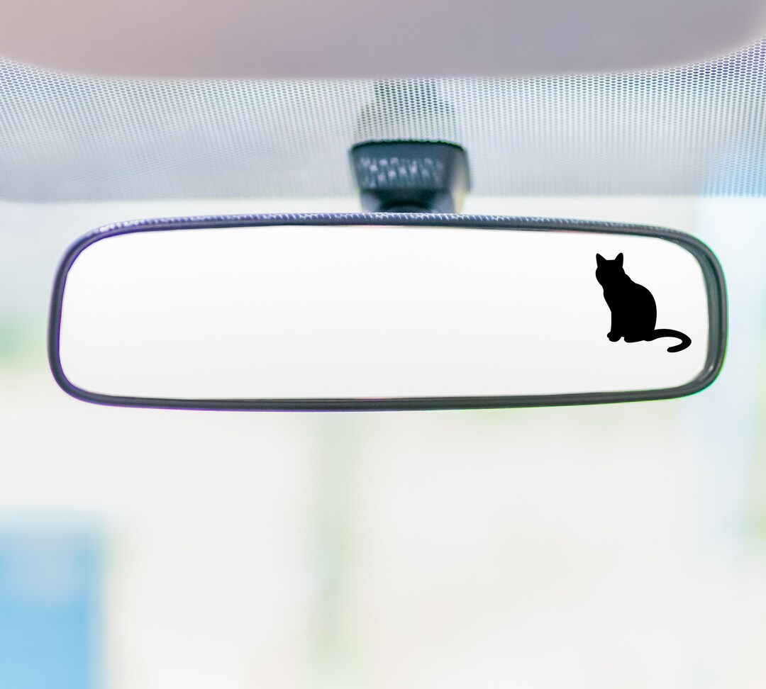 Sitting Cat, Rear View Mirror, Car Decal, Vinyl Decal, Tiny, Small ...