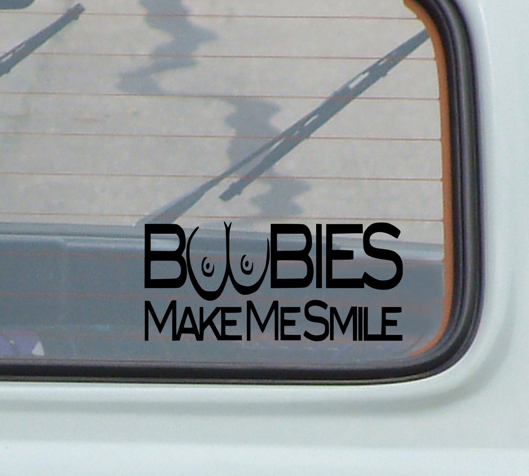 Boobies Make Me Smile Decal, Racecar, Tuner, Vinyl Decal, Laptop ...