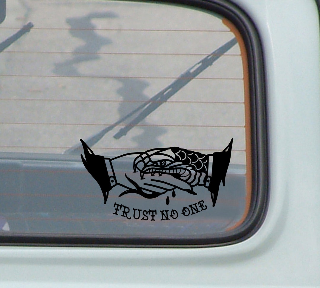 Trust No One Car Decal, Snake, Car Accessories, Laptop, Water Bottle ...