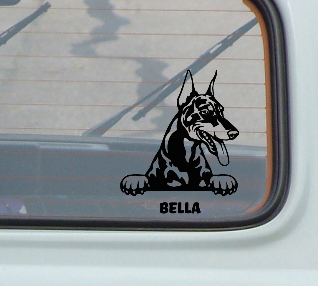 Custom Doberman Dog Decal: Personalized Vinyl Sticker - Etsy