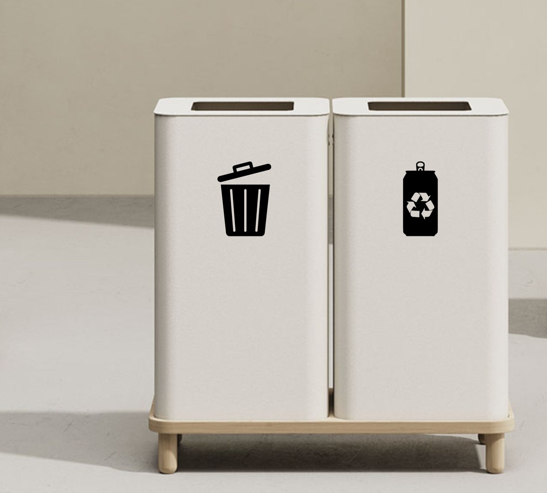Trash and Recycle Decal, Recycle Decal, Trash Decal, Trash Can Decals ...